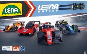 LENA Závodní vůz Formule oranžová / s figurkou / od 2 let