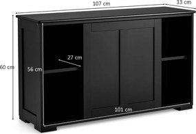 Costway Kuchyňská skříňka Stohovatelná bufetová s posuvnými dvířky Starožitná