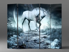 Liox Paraván jednorožec v noční krajině Rozměr: 225 x 180 cm