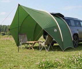 vidaXL Zadní markýza odolná vůči vodě 405 x 280 x 220 cm [42028562] Barva: Armádní zelená