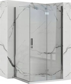 Rea Molier, sprchová kabina 100(dveře) x 90(stěna) x 190 cm, 6mm čiré sklo, chromový profil, KPL-K0371