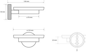Sapho Sapho, LARISSA mýdlenka, mléčné sklo, chrom, WS002