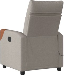 Elektrické masážní polohovací křeslo taupe textil 3324003