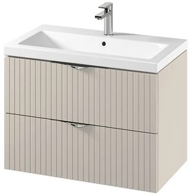 Cersanit Tirso, závěsná umyvadlová skříňka 794x447x572 mm + keramické umyvadlo, béžová matná, S801-543
