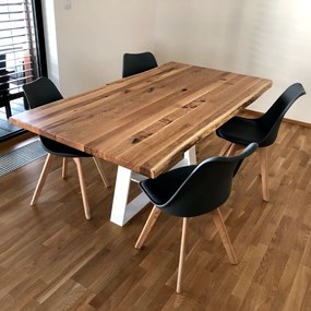 KULHÁNEK Designový jídelní stůl 180x95 cm Velikost desky: 180x95 cm, Odstín podnože: černá s jemnou strukturou - JS RAL 9005