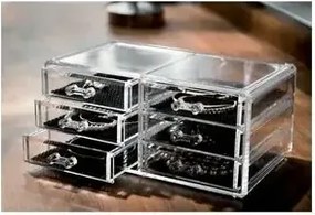 Compactor Organizér na šperky – 6 zásuvek čirý plast