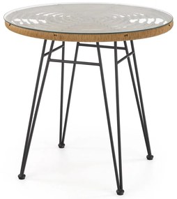 HALMAR Konferenční stolek Zinna syntetický ratan/černá