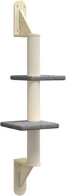 Nástěnné škrabadlo pro kočky se sloupkem tmavě šedé 108 cm 172412