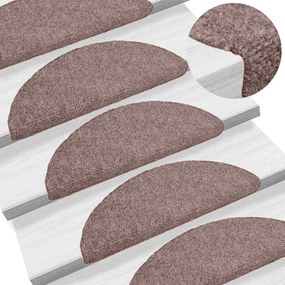 Schodové rohože samolepicí 20 ks 56x17x3 cm světle hnědé, půlkulaté 3365667