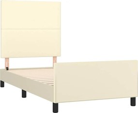 Rám postele s čelem krémový 80 x 200 cm umělá kůže 3125417