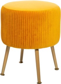 Stolička, taburet SOLARO O 35 cm, hořčicová barva