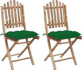 vidaXL Skládací zahradní židle s poduškami 2 ks bambus [3064002] Barva: vínová červená