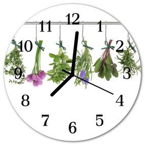 Skleněné hodiny kulaté byliny