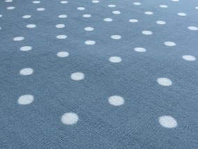 Vopi | Dětský koberec Puntík modrý - 80 x 400 cm