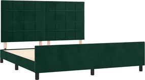 Rám postele bez matrace tmavě zelená 160 x 200 cm samet 3125766