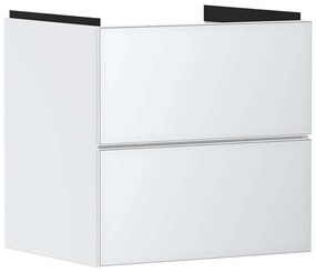 Hansgrohe Xevolos E - Umyvadlová skříňka 58x58x48 cm, 2 zásuvky, matná bílá/metalická bílá 54175320