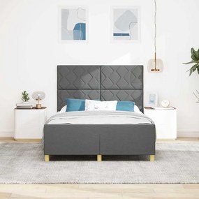 Rám postele s čelo Tmavě šedá 140 x 200 cm textil 3344810