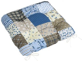 Bellatex Sedák Adéla prošívaný 40x40 cm Patchwork modrá