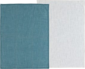 Kuchyňské utěrky Line 50 x 70 cm modrá a bílá 2 ks