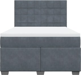 Box spring postel s matrací tmavě šedá 160x200 cm samet 3290955
