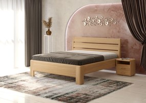 BMB Naomi Lux postel - buk Moření: Tmavý ořech, Provedení: Jádrový buk cink, Rozměr: 160 x 200 cm