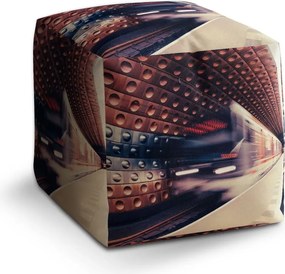 Sablio Taburet Cube Metro v barevné stanici - 50x50x50 cm