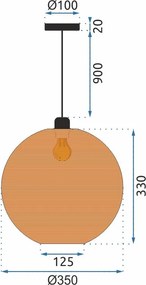 Toolight - Stropní svítidlo z přírodního bambusu Boho E27 60W APP882-1CP, hnědá, OSW-05242