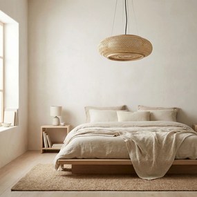 Toolight Toolight, závěsné stropní svítidlo 50cm, 3xE27, APP1909-3CP, přírodní hnědá-černá, OSW-66057