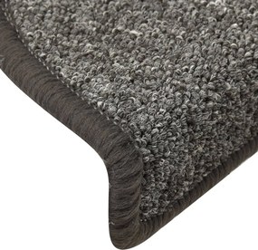 Schodové rohože 15 ks 56 x 17 x 3 cm tmavě šedé, půlkulaté 322368