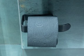 Olsen Spa Držák toaletního papíru na nalepení 3M, 16x8x3 cm , černá barva  - KD02091799