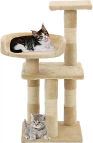 Škrabadlo pro kočky se sisalovými sloupky 65 cm béžové 170609
