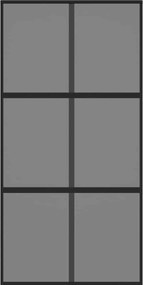 vidaXL Posuvné dveře 102,5 x 205 cm čiré ESG sklo a hliník [155215] Barva: Černá a průhledná a matná