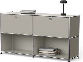 Tchibo - Kovová odkládací skříňka »Cn3« se 2 přemístitelnými výklopnými dvířky - barva: chrom