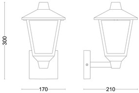 Philips - Venkovní nástěnné svítidlo KINNO 1xE27/25W/230V IP44