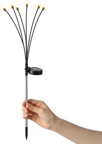 Verk Group SOLÁRNÍ ZAHRADNÍ SVÍTIDLA KULIČKY 2 KUSY PO 6 LED SVÍTIDLECH DÉLKA 70 CM