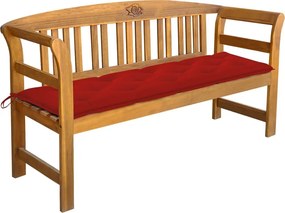 vidaXL Zahradní lavice s poduškou 157 cm masivní akáciové dřevo [3064288] Barva: Červená