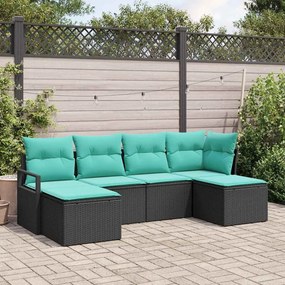 Set pohovek 6 ks Černá polyratan 3346496