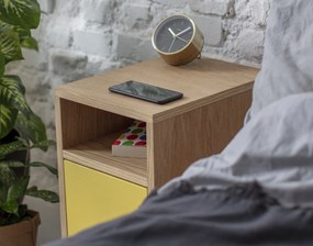 Ragaba Noční stolek Salim, 30x40x52,5 cm, dub/jemně mátová