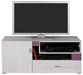 NEXT v | TV stolek NX12 | borovice bělená/viola fialová