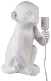 Bílá stolní lampa ve tvaru Opice - 21*19*34 cm / E27