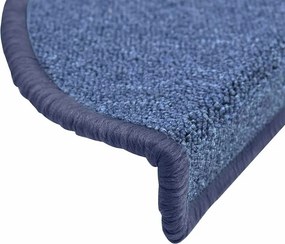 Schodové rohože 15 ks 56 x 17 x 3 cm modré, půlkulaté 133883