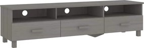 TV stolek HAMAR světle šedý 158 x 40 x 40 cm masivní borovice 340475