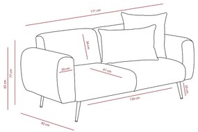 Hanah Home Dvoumístná pohovka SIDE krémová 171 cm