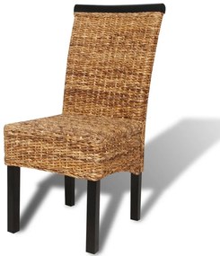 Jídelní židle 6 ks abaka a masivní mangovníkové dřevo - Default Title