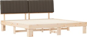 Rám postele s čalouněným čelem s čelo Taupe 200 x 200 cm 3398097
