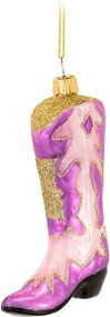 Skleněná vánoční ozdoba 7 cm Cowboy Boot – Sass &amp; Belle