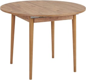 Kulatý rozkládací jídelní stůl s přídavnou deskou v dekoru borovice ø 100 cm Viona – Kalune Design