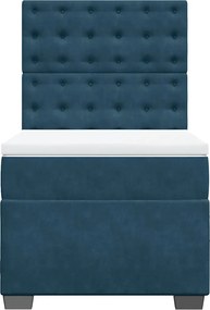 Box spring postel s matrací modrá 90 x 200 cm samet 3290826
