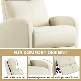 Křeslo Yaheetech – béžová, umělá kůže (257073423786)