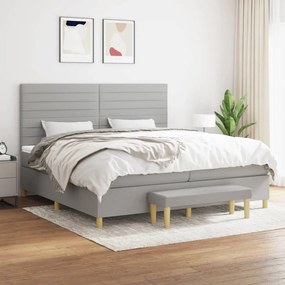 Box spring postel s matrací světle šedá 200 x 200 cm textil 3137261
